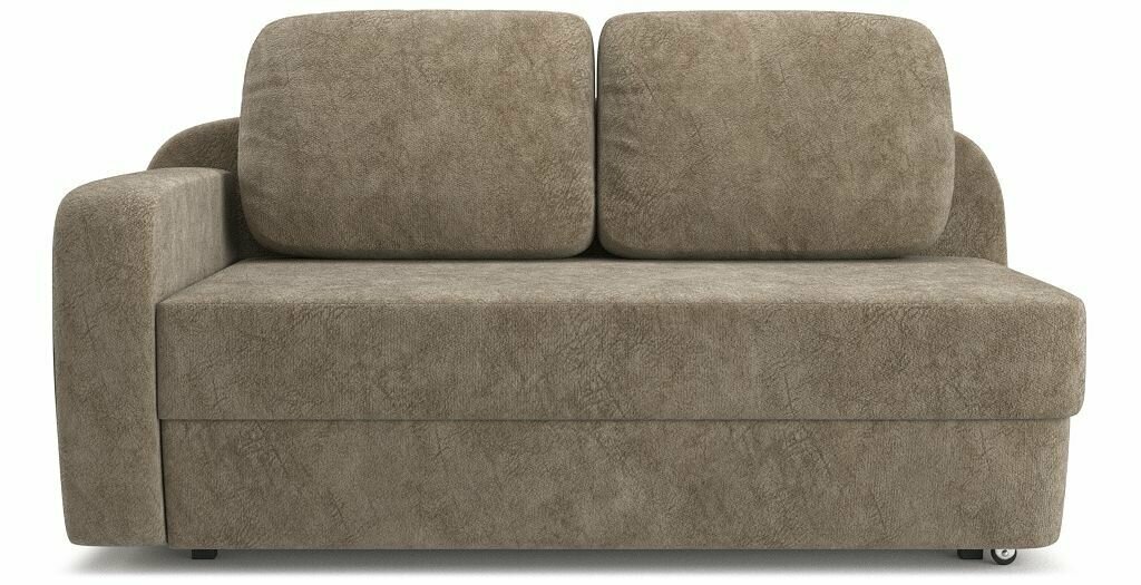 Кушетка, раскладная, PUSHE Альта, левый угол, коричневый Milano 4 caramel