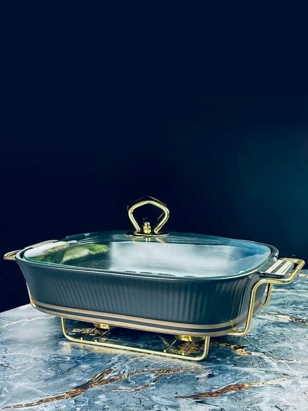 Мармит сервировочный на подставке Lenardi "Эллада", фарфор, 33см