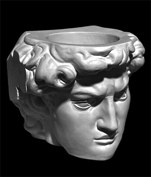 Гипс. Кашпо Давид, h=23 см, Экорше, артикул 50-571