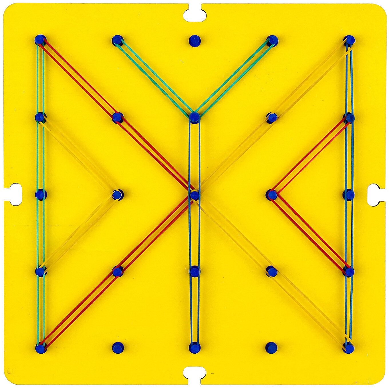 Деревянный геоборд с резинками "Ассорти", математический планшет, геометрик, со схемами