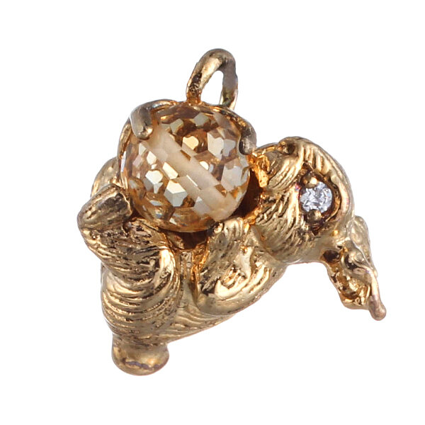 Подвеска, серебро, 925 проба, фианит, цитрин