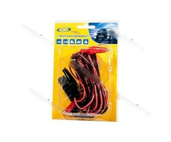 Удлинитель питания авто крокодил-крокодил 2*0,75*5м автоэлектроника блистер