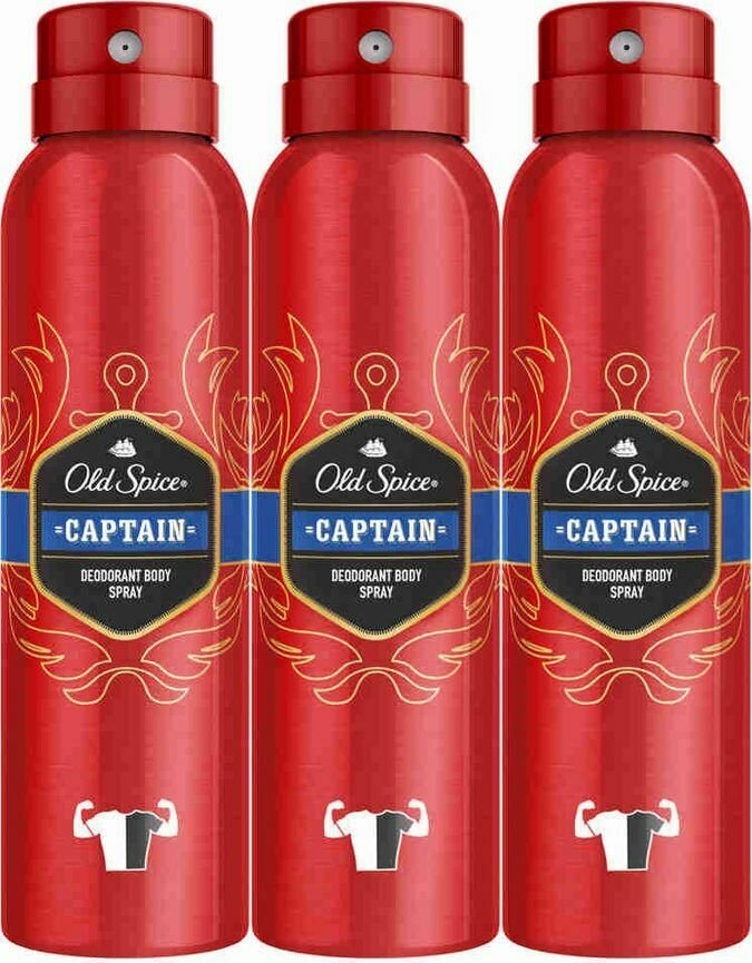 Old Spice дезодорант-спрей Кэпитэн 150 мл - 3 штуки
