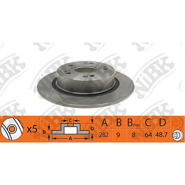 NIBK RN1409 (42510TA0A00 / 42510TA0A01 / RN1409) rn1409 диск тормозной задний\ Honda (Хонда) Accord (Аккорд)