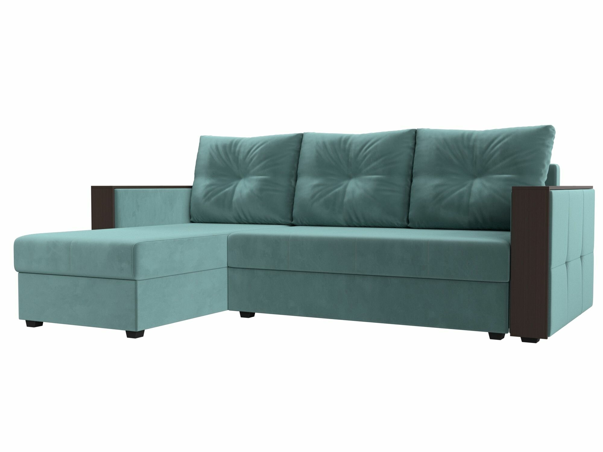 Угловой диван Валенсия Лайт левый угол, Велюр, Модель 117745L