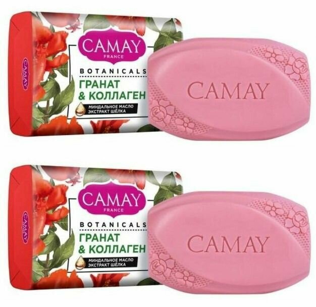 Camay Мыло твердое Botanicals Гранат и Коллаген,85 г,2 шт