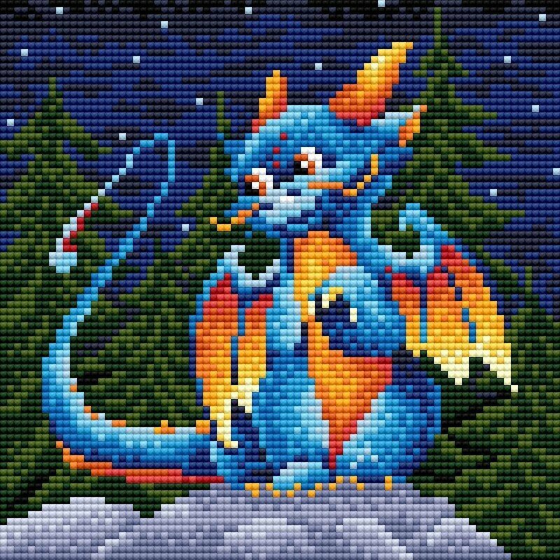 Набор Brilliart #МС-183 Сумеречный дракон, Алмазная Мозаика, 20 х 20 см