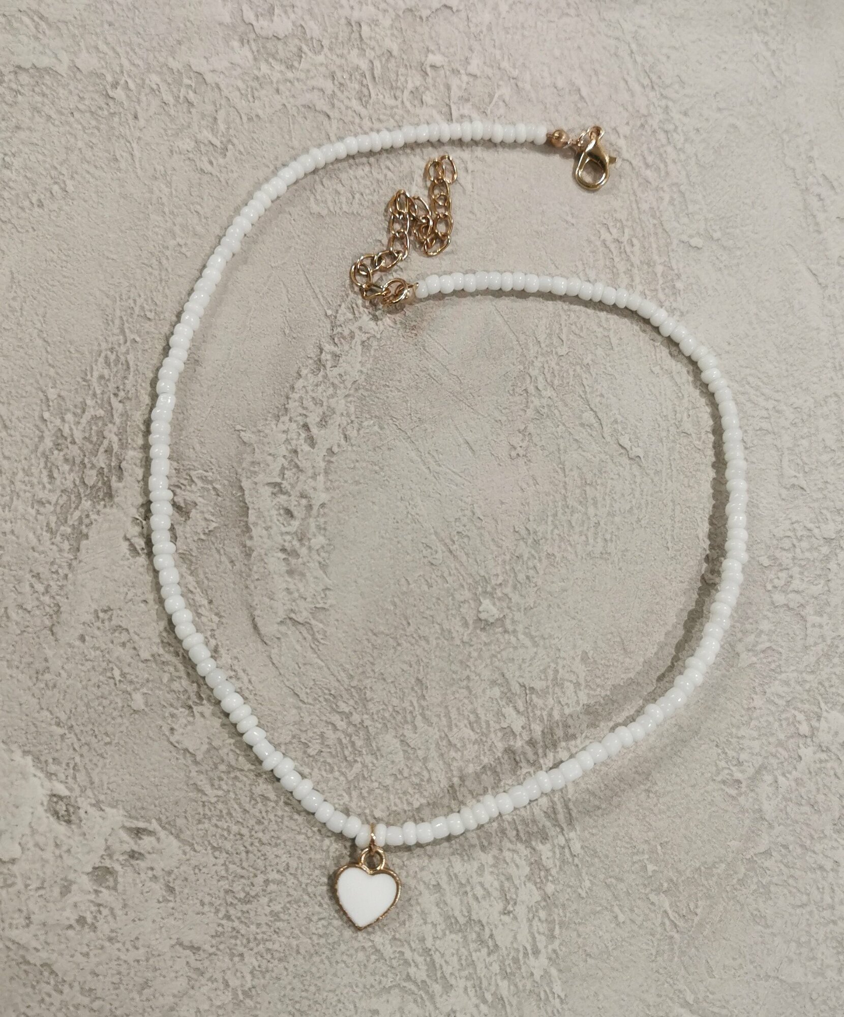 Чокер, бисер, металл, эмаль