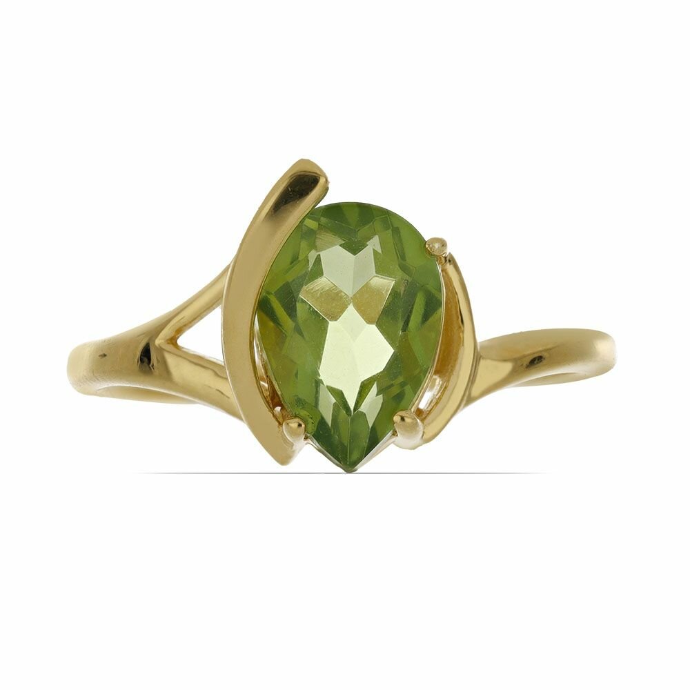 Кольцо тонкое, серебро, 925 проба, золочение, кварц