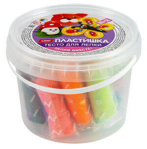 *Набор д/творч(Лори) Пластишка Тесто д/лепки 18цв. [ведерко с ручкой, формочки] (Тдл-045)