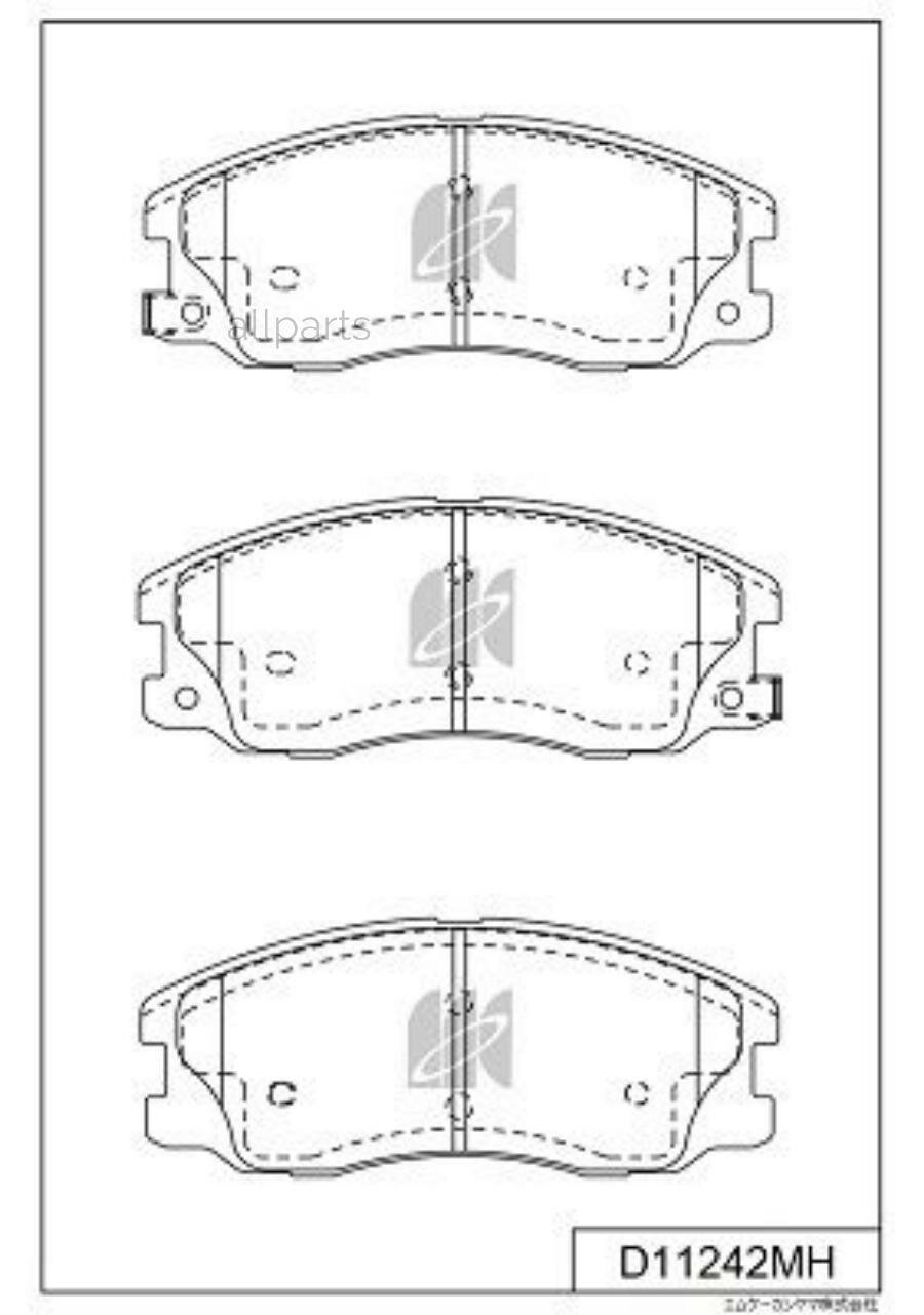 KASHIYAMA D11242MH колодки тормозные, передние (С антискрипной пластиной) CH CAPTIVA 06-