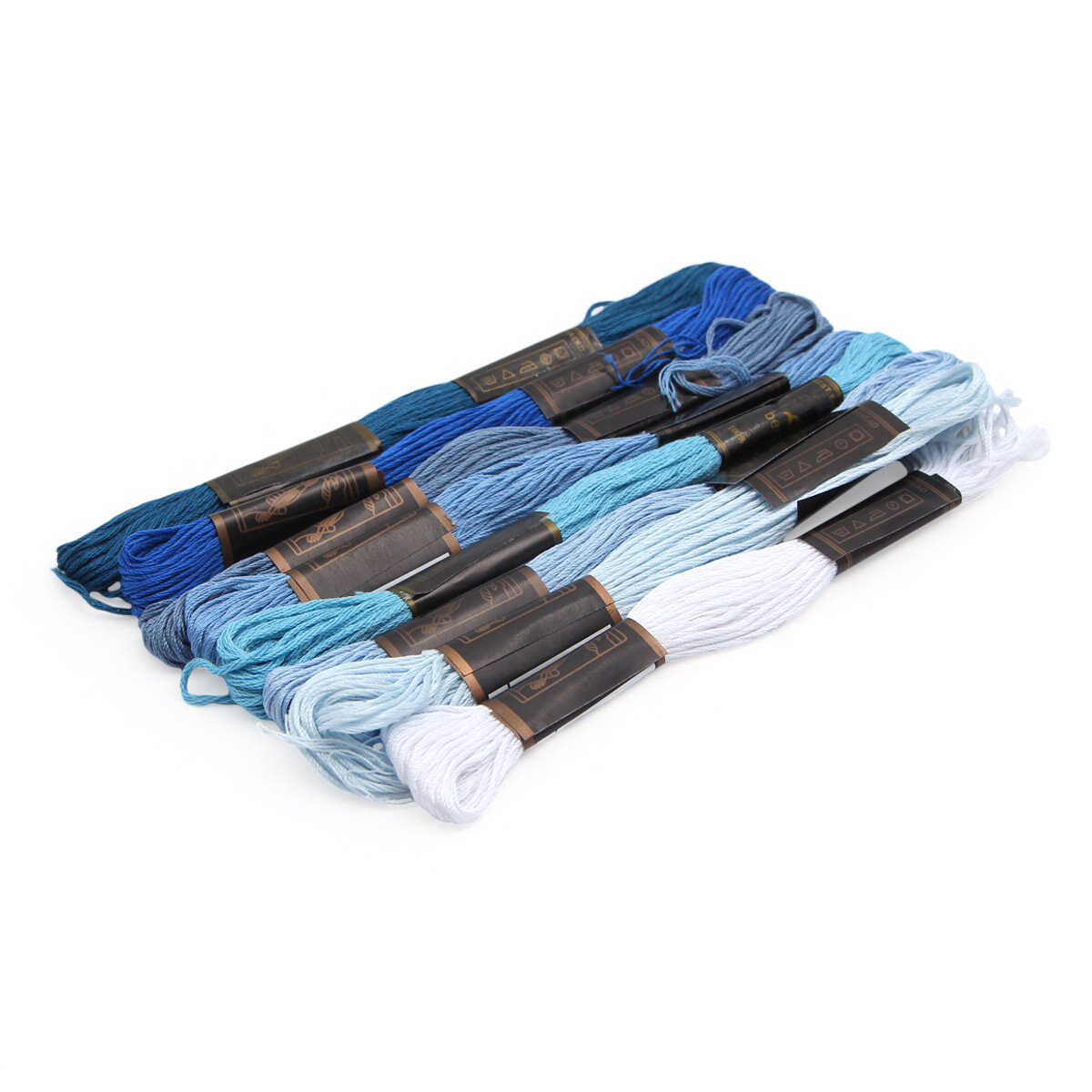 Мулине набор 8 шт*8 м, мерсеризованный хлопок, разноцветный, Bestex (голубой микс №5)