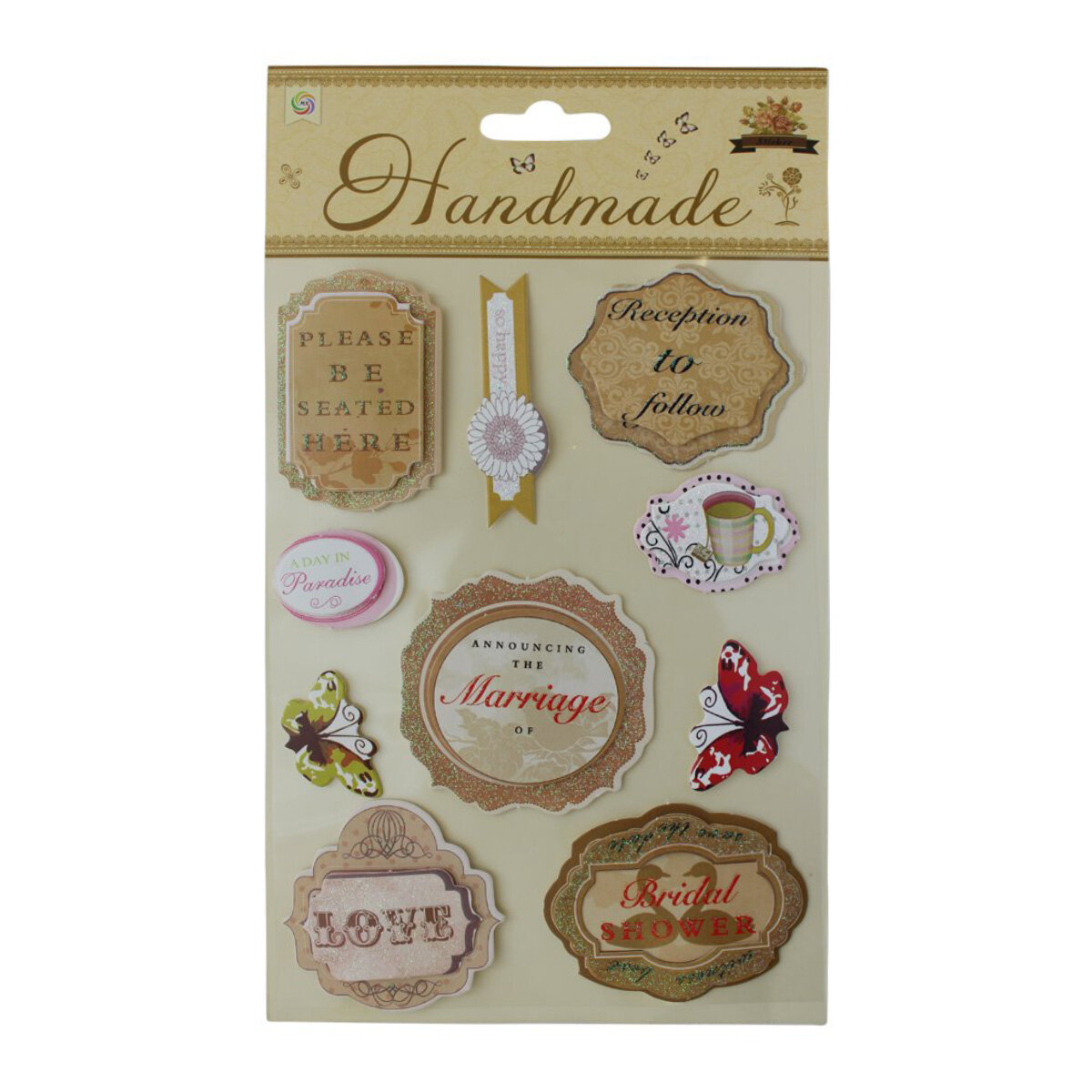 Наклейки 3D объемные для творчества набор Handmade 'Любовь', Айрис