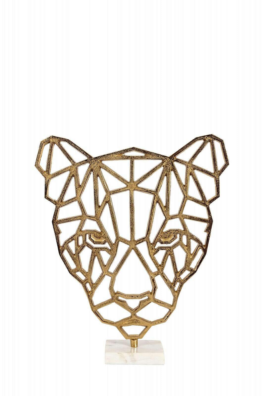 Статуэтка Leopard, Дизайнерская, Золотистая, Натуральный мрамор