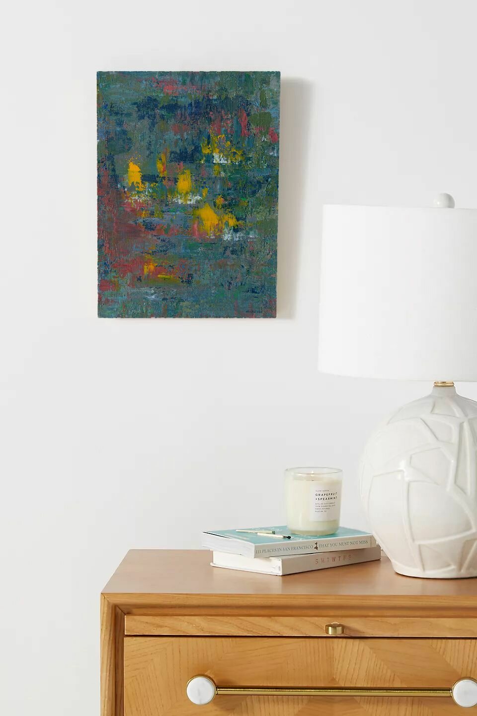 Авторская картина на холсте «Дикий пруд», 40х30 см, акрил на льняном холсте, абстракция