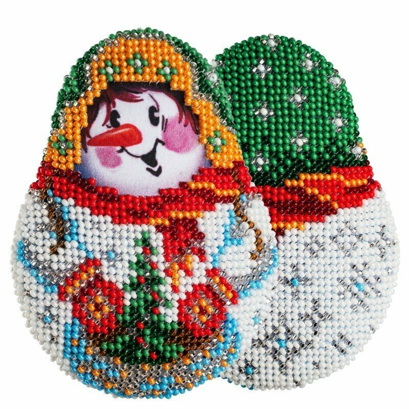 Набор для вышивания Радуга бисера #В-555 Снеговичок, Вышивка бисером, 8 х 10 см