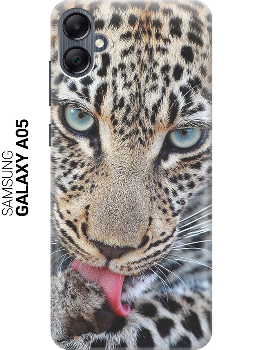 Силиконовый чехол на Samsung Galaxy A05 / Самсунг А05 с рисунком "Леопард"