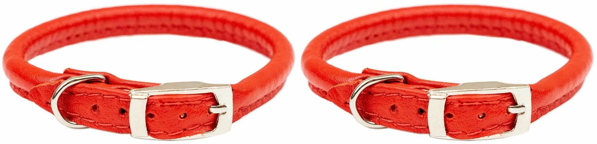 Дарэлл Ошейник кожаный красный ZooM Cord, круглый, 5 мм*22-26 см, 2 уп