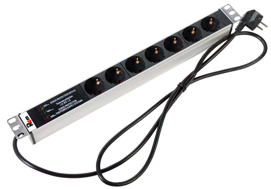 Блок розеток ЦМО R-16-7S-FI-440-3 7шт 1U, 19", 3м (R-16-7S-FI-440-3)