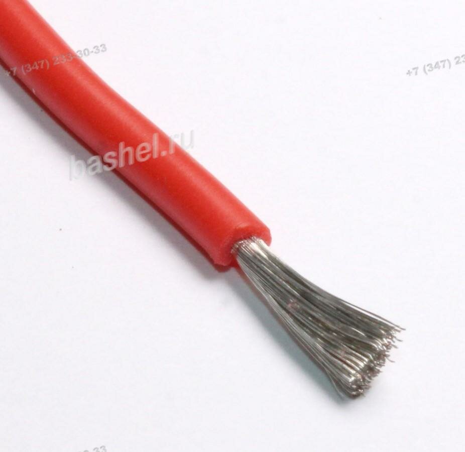 Провод силиконовый силовой 1,0 кв. мм (17AWG) 200°C красный (медь луженая)