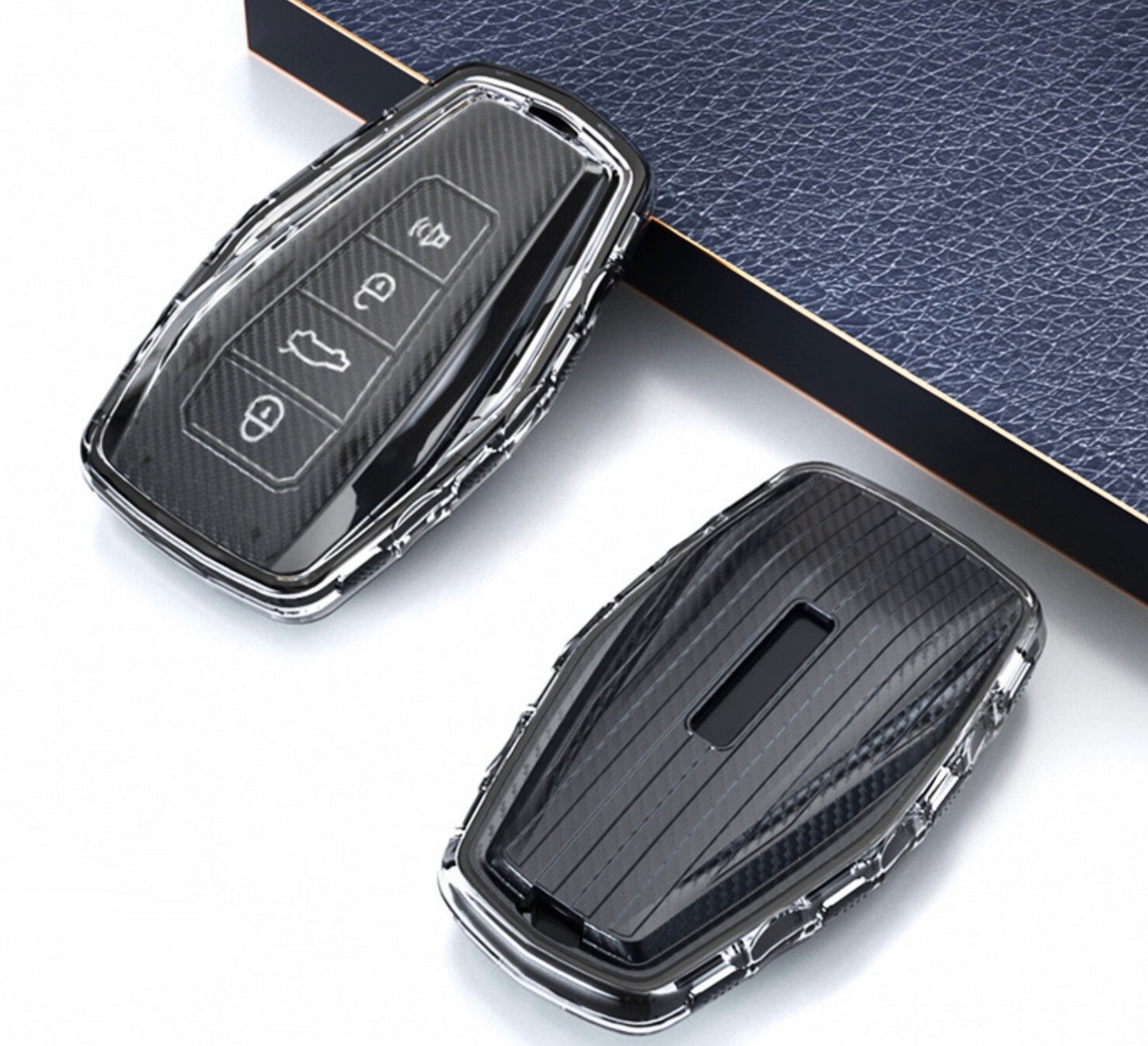 Чехол MyPads M-161427, для ключа GEELY, защитный, противоударный, прозрачный/черный