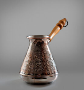 "Турка "Ромашка" 700 мл", материал - медь и олово, цвет - серебристый, высота - 14