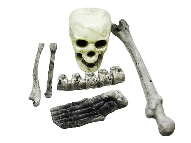 Череп с костями (набор предметов для декорации), серый пластик