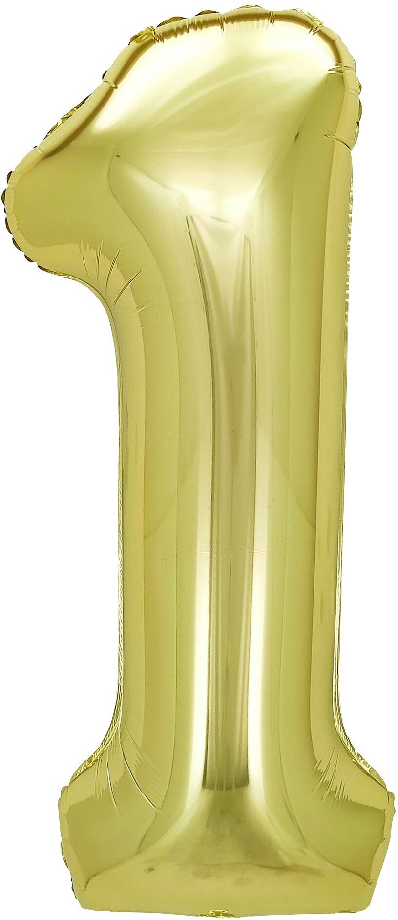 Шар (40'/102 см) Цифра, 1, Белое золото, 1 шт. в уп.