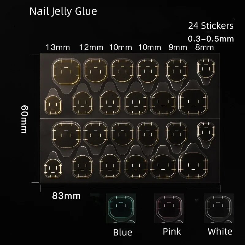 HOEPOOK Желейный клей для ногтей 240 шт. 0.3mm-Pink-10Pcs