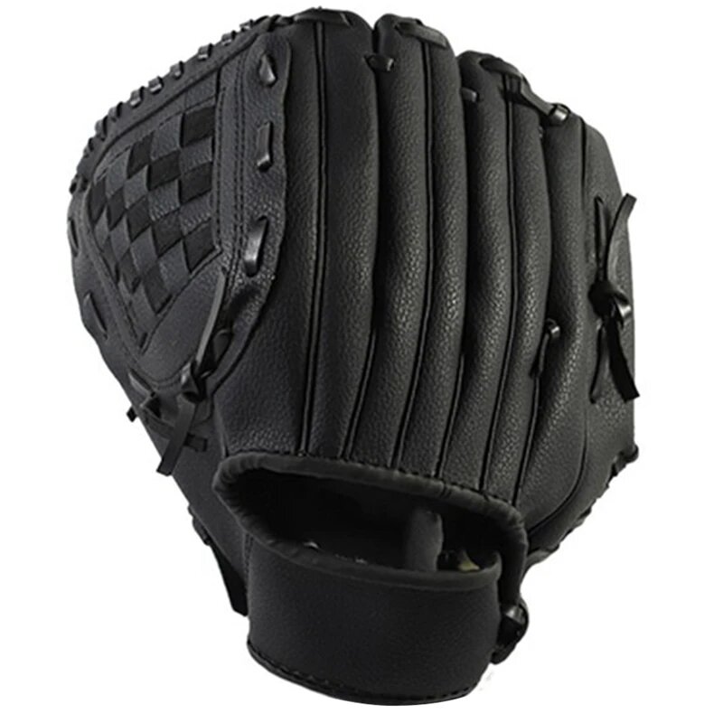 Спортивные бейсбольные перчатки 2 цвета для взрослых Черный, Black 10.5 Inch