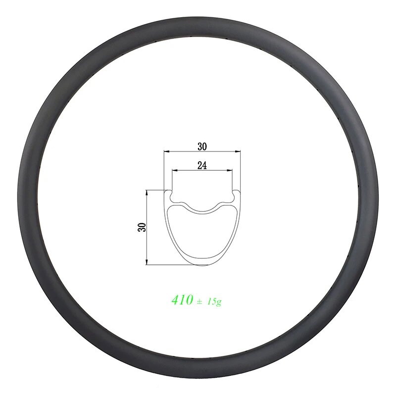 Speedsafe 700c 30 мм карбоновые колеса Clincher Tubeless, 24H UD matte