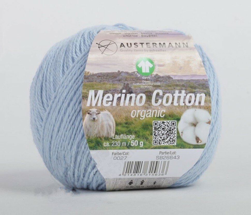 Пряжа Austermann 98311 Merino Cotton organic 50 г 230 м #0027
