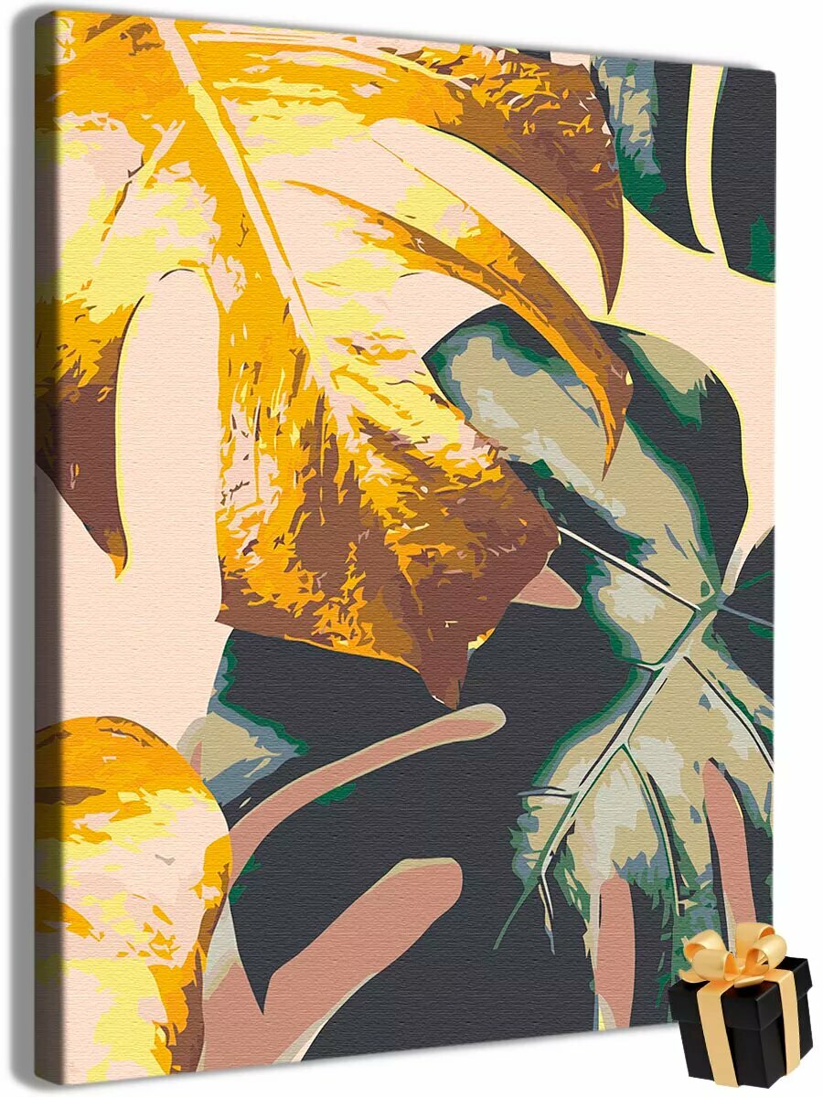 Листья с золотой поталью