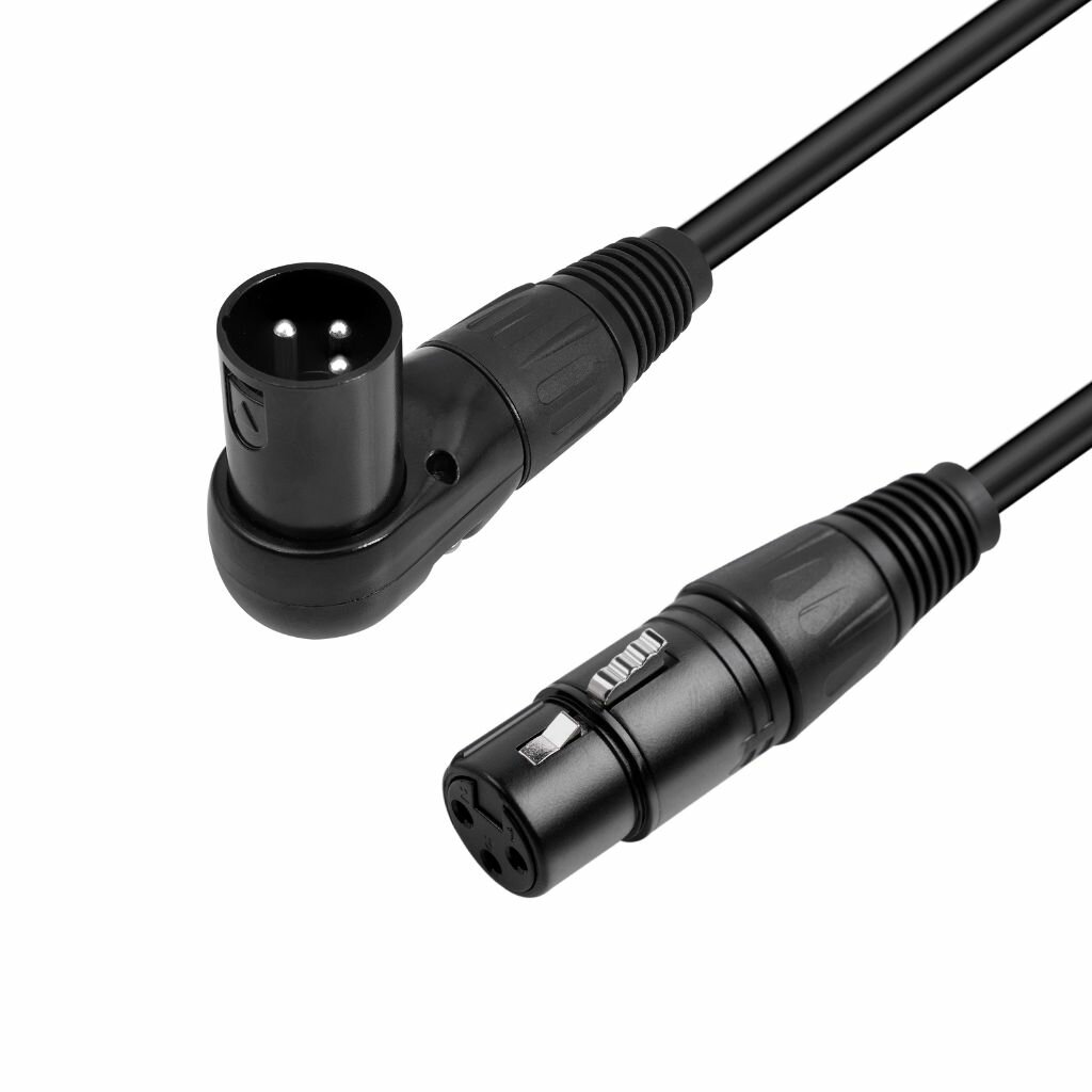 Аудиокабель XLR с прямым изгибом под углом 90 градусов от мужчины к женщине XLR с прямой головкой-1 м