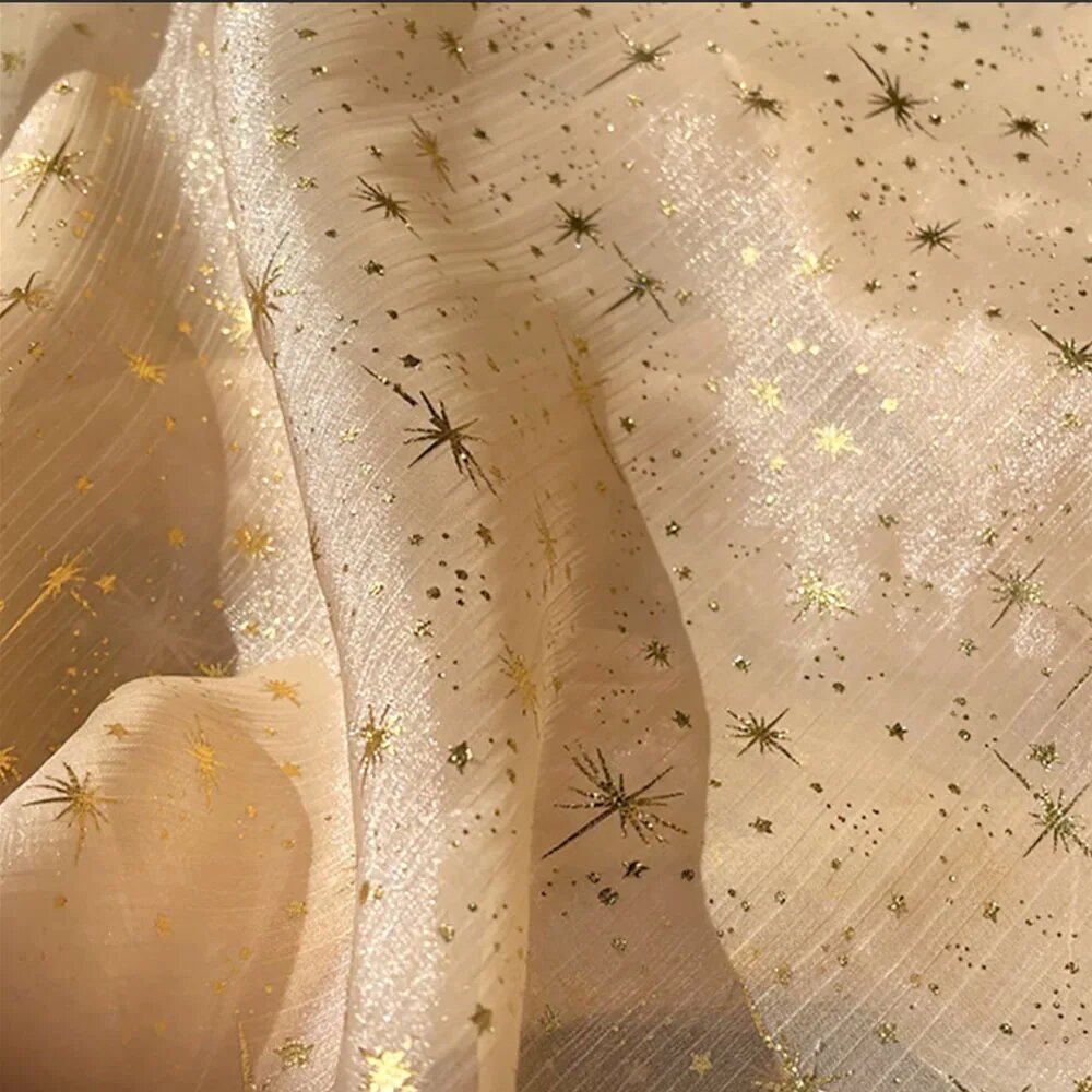 Золотистая органза ткань 150x50 см