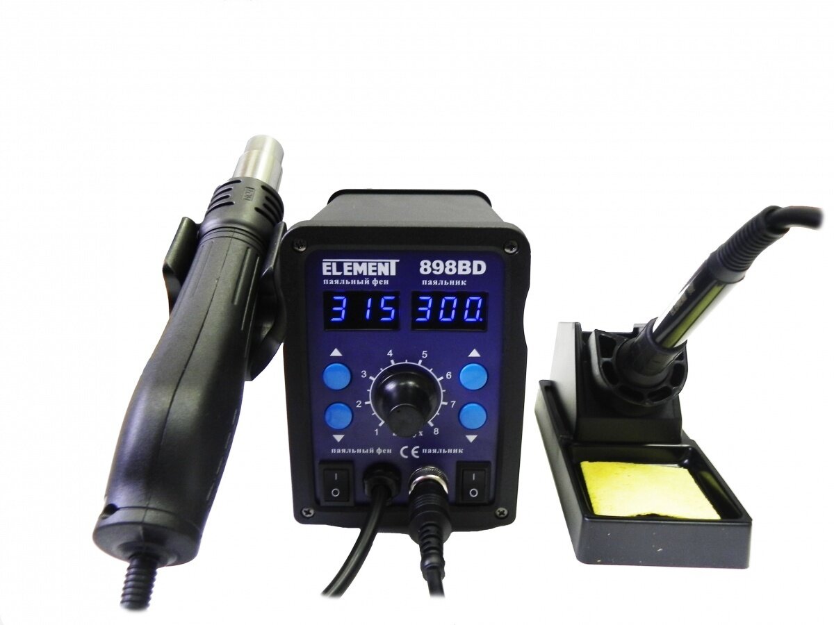 Паяльная станция ELEMENT 898BD. Цифровая индикация.-JIANG