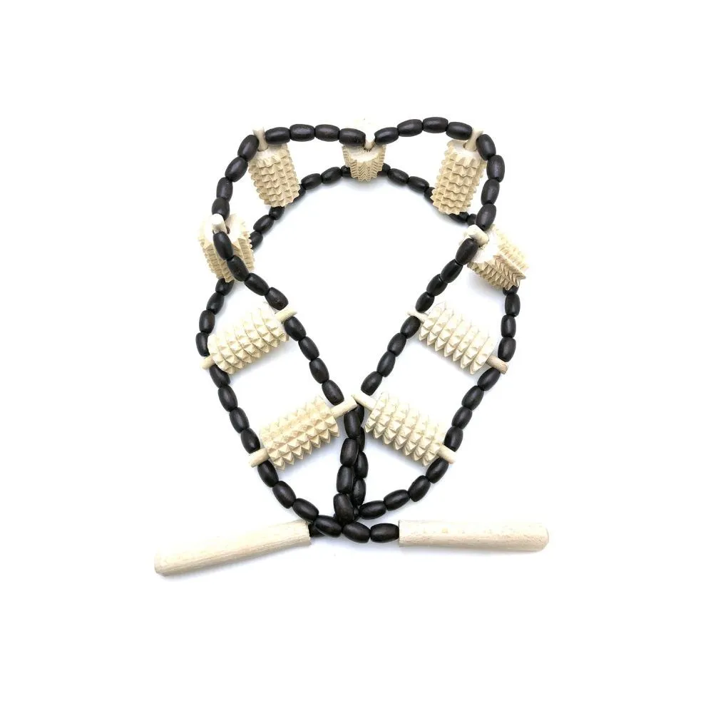 Массажер ленточный для спины и шеи, деревянный