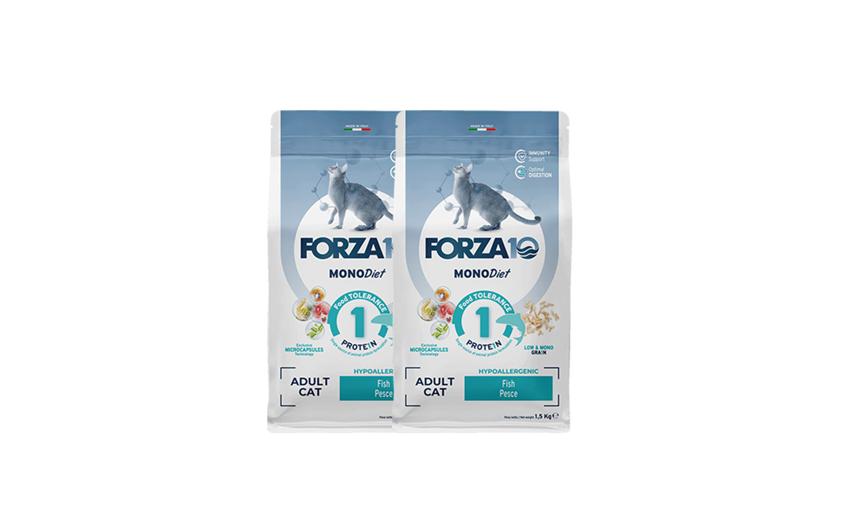 Корм для кошек FORZA10 Regular Diet, гипоаллергенный, для взрослых животных, 1,5 кг, 2 упаковки