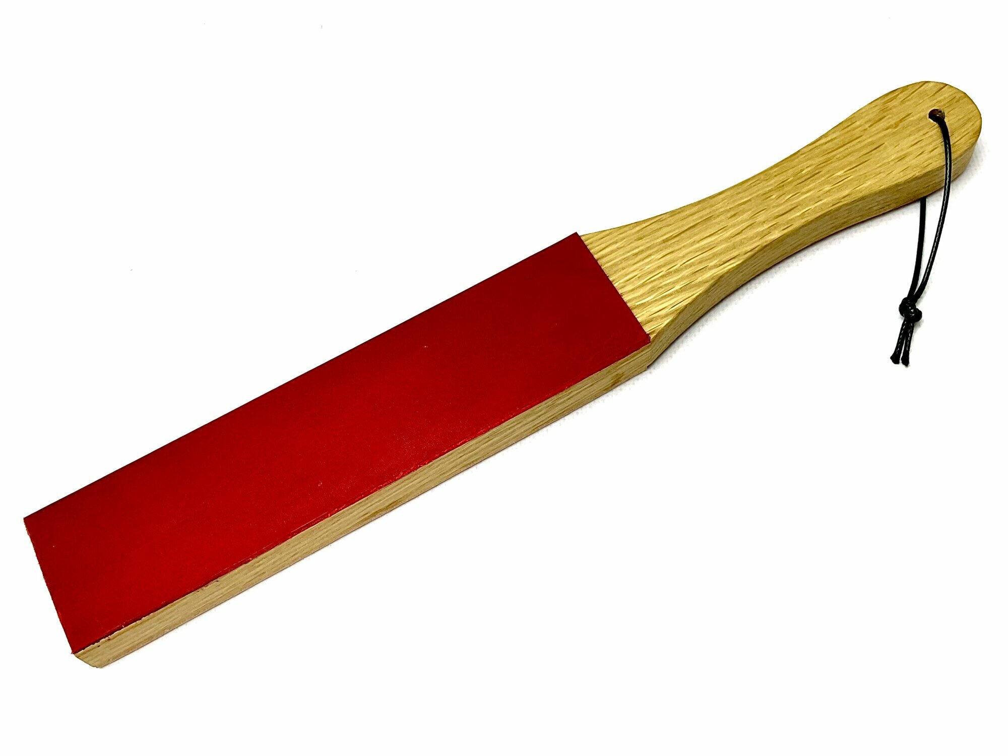 Брусок для правки ножей и бритв. Основа дуб, кожа с двух сторон.