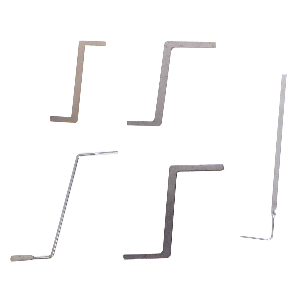 5pcs Locksmith Lock Pick Set Stainless Steel Double Row Tension Removal Hooks Lo