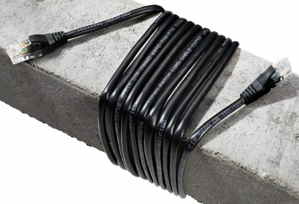 Патч-корд AOpen CAT5E UTP 5M BLACK ANP511_5M_BK