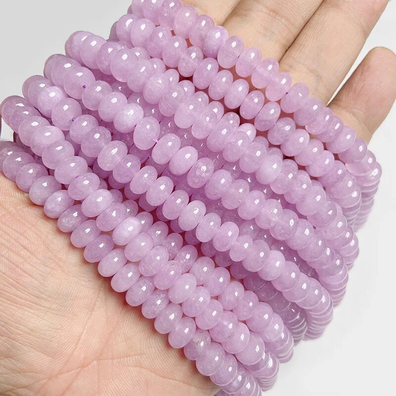 Бусины нефритовые Chalcedony Rondelle 5x8 мм, 70-80 шт