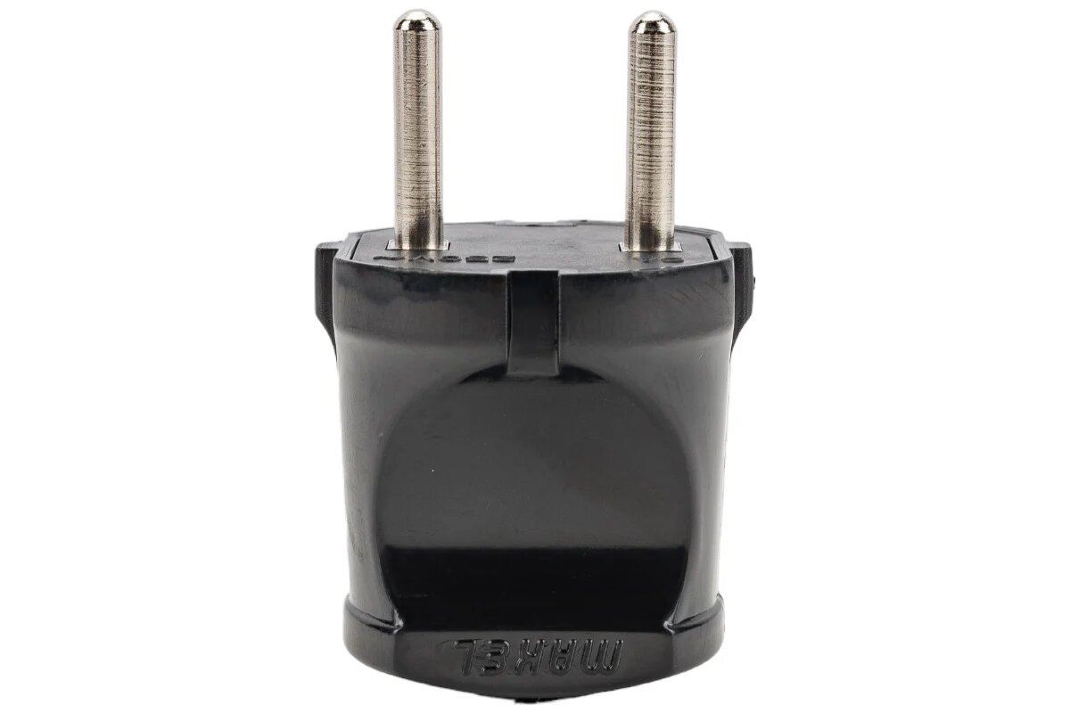 MAKEL электрическая вилка без заземления черная 10051 - компактная розетка для дома