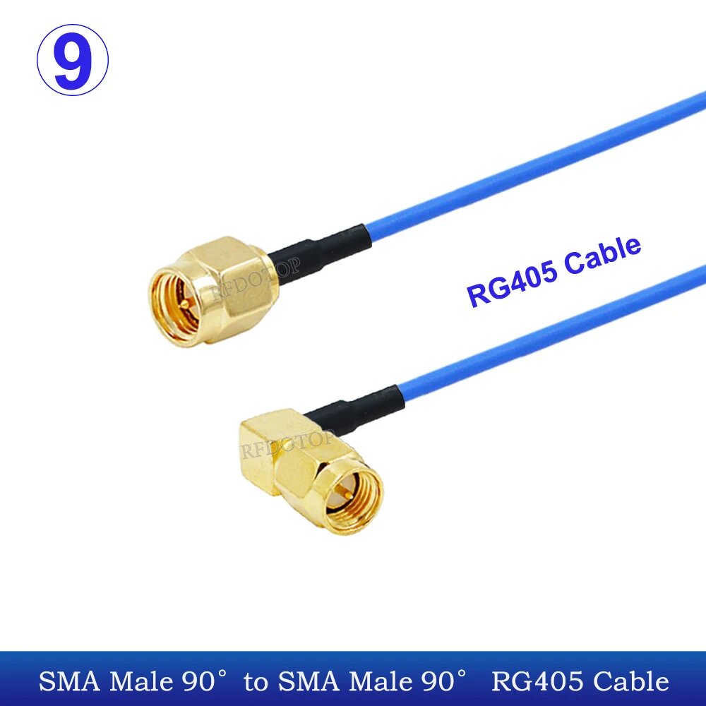 RFDOTOP BT1008-RG405 Синий полугибкий коаксиальный кабель SMA-SMA 50 Ом