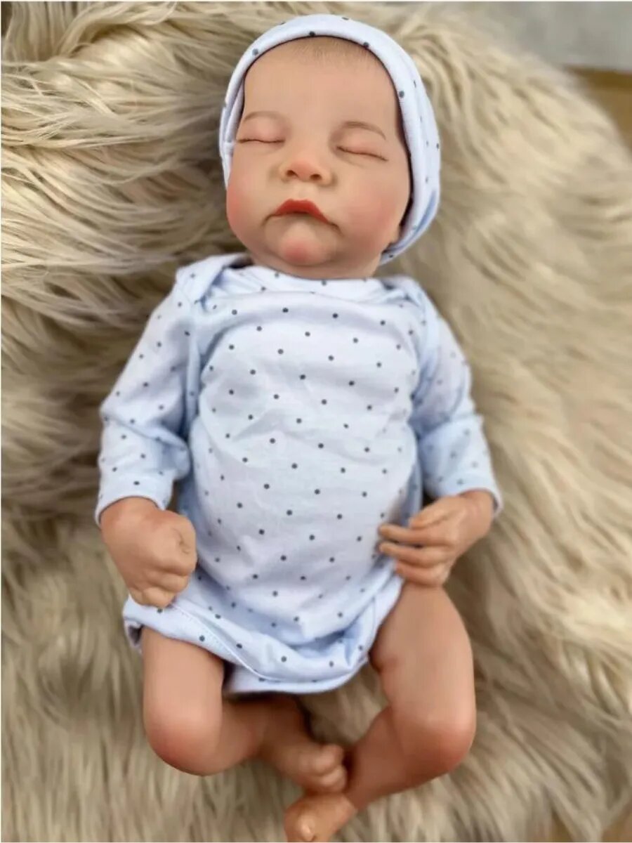 Кукла пупс силиконовый реборн 45см Можно купать-мальчик