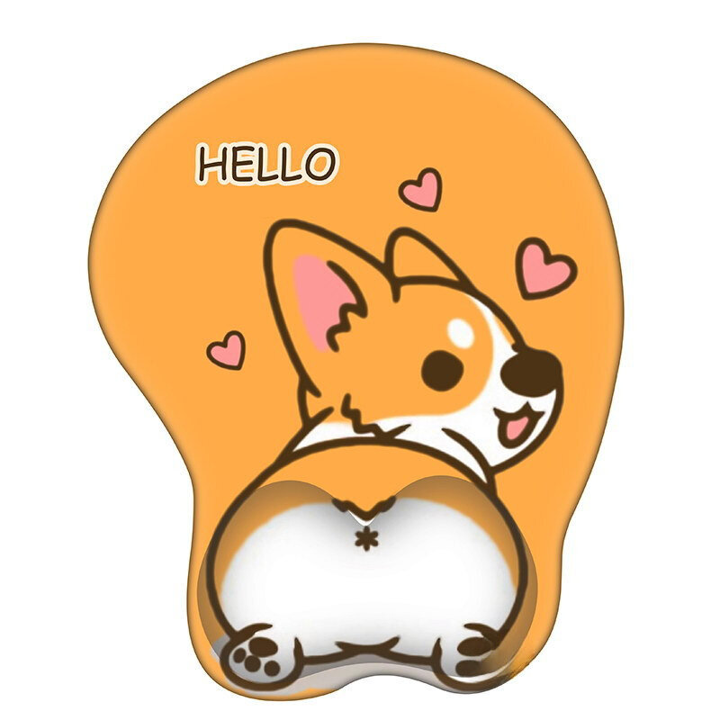 Коврик для мыши "Corgi", силиконовый, на запястье
