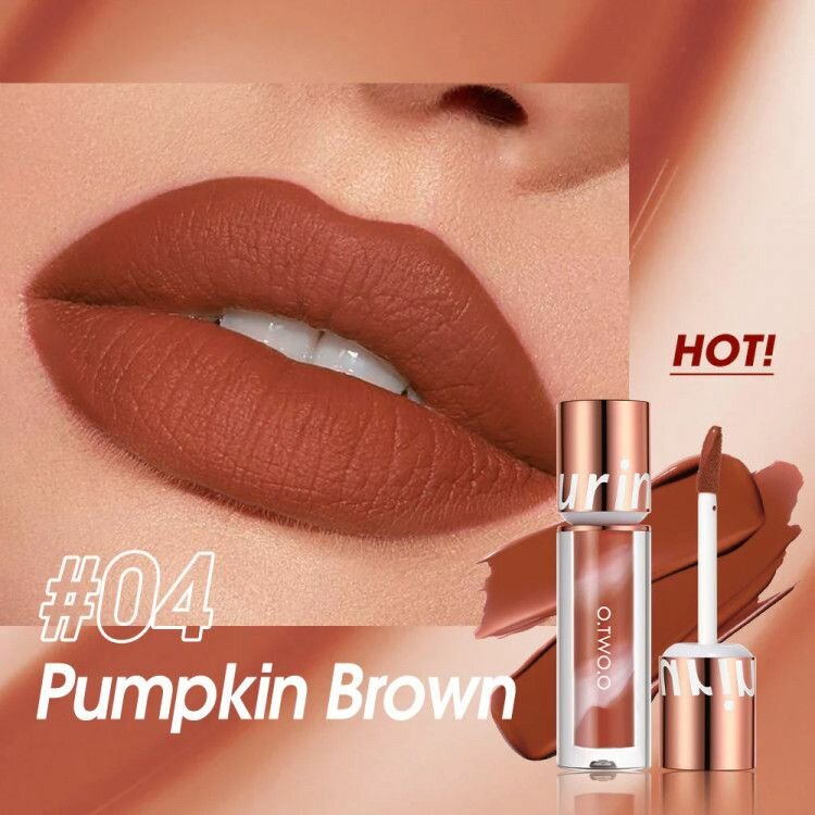 Помада для губ матовая O.TWO.O жидкая тон 04 Pumpkin Brown