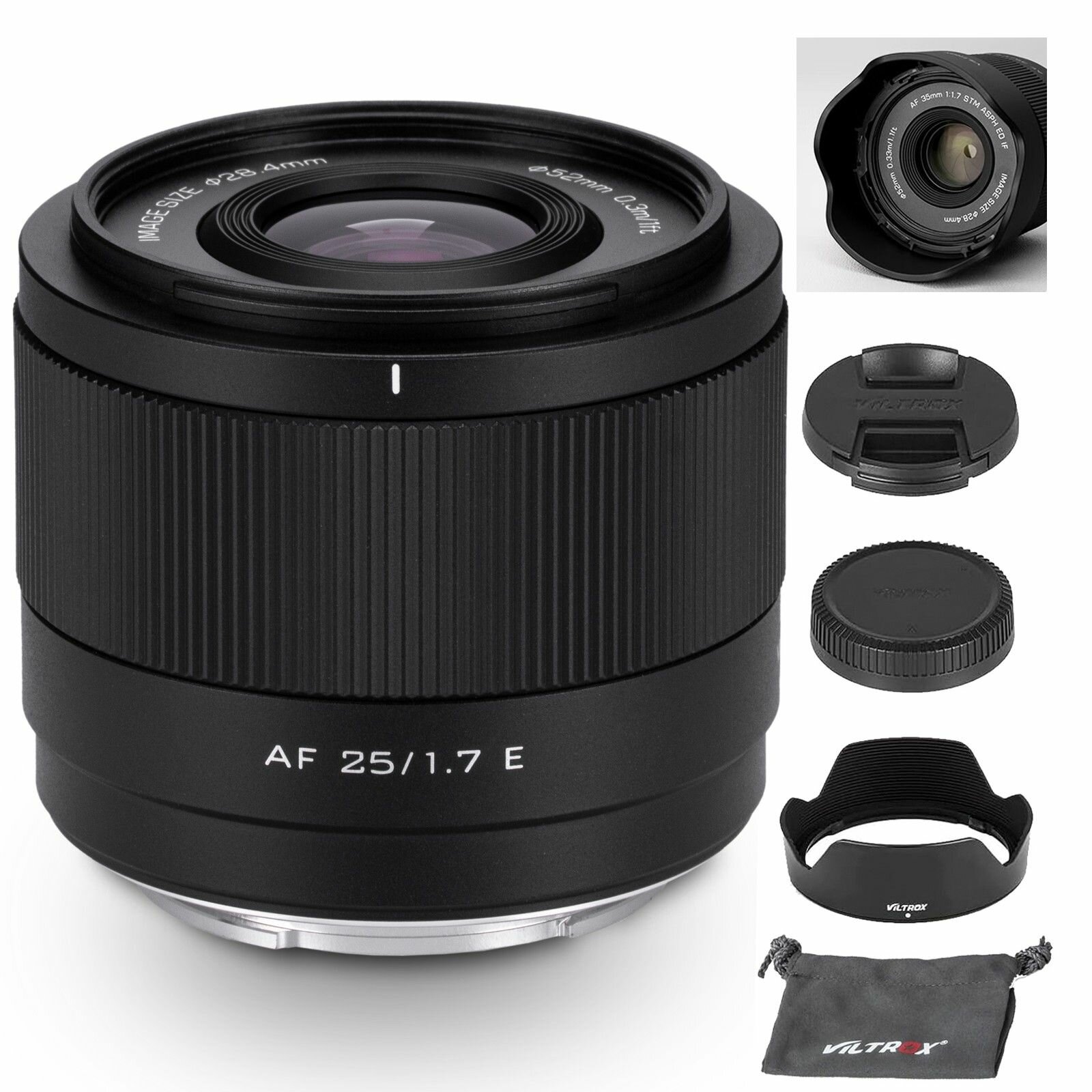 VILTROX 25 мм f1.7 E-Mount большой светосилы STM APS-C автофокусный фиксированный объектив для камер Sony E-Mount ZV-E10 FX30 ZV-E10II A7C A7RII A7SII A7RIII A7IV ZVE1 A93 A6700 A6600 A6500 A6400 FX3