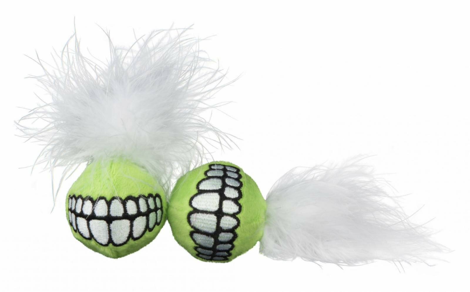 Игрушка для кошек: плюшевые мячики Grinz с кошачьей мятой, лаймовые (ЮАР)
