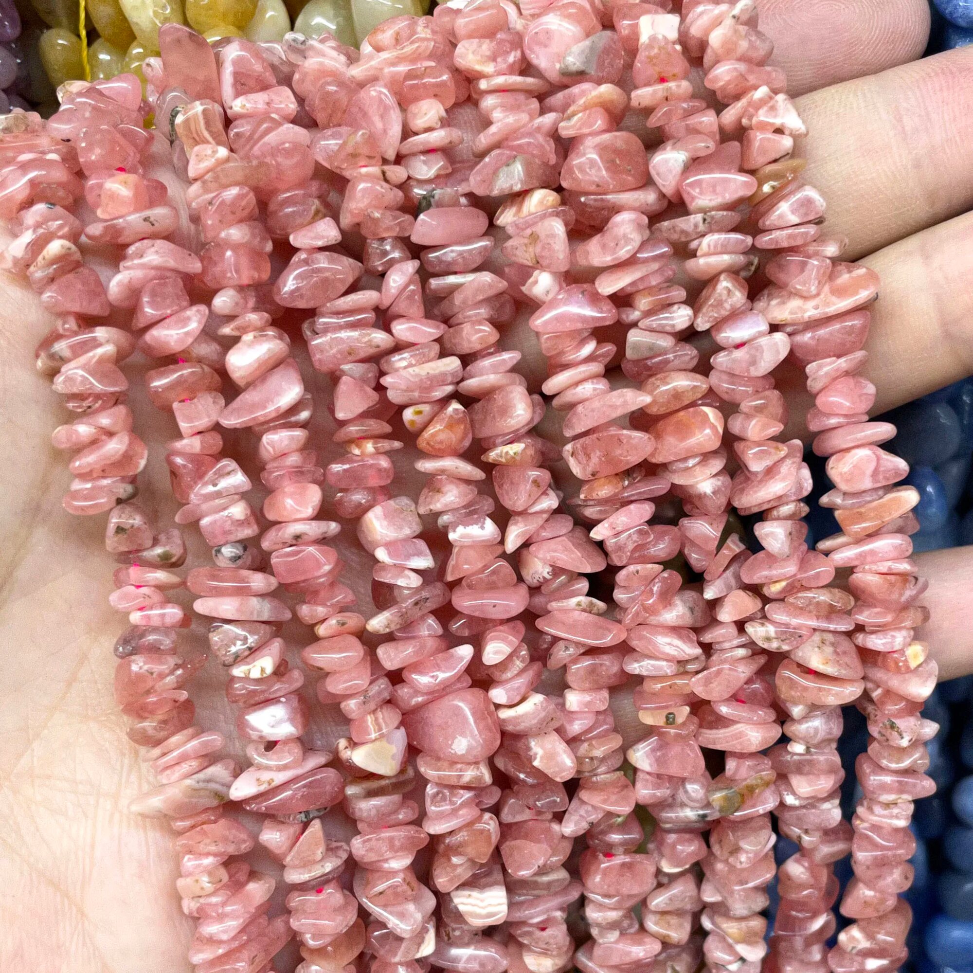 Каменные бусины Larimar, Турмалин, Кианит, Чароит Розовый, Argentina Rhodonite